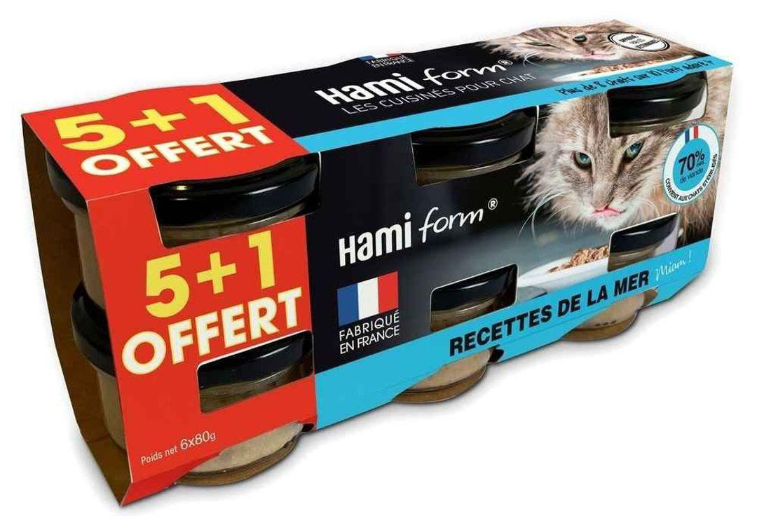 Boite Chat - Hamiform Cuisinés Recettes de la mer - 6 x 80 gr
