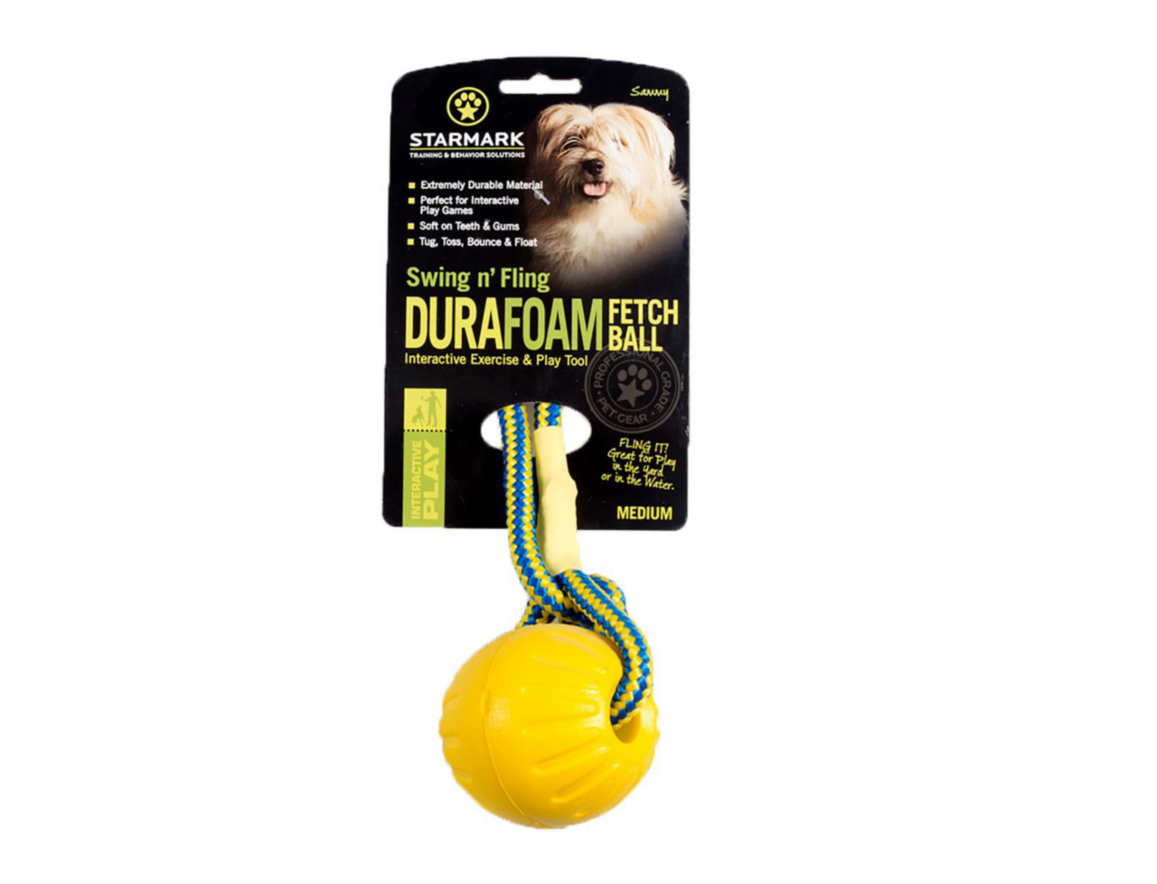 Starmack Jouet Chien Swing & Fling Duraform Fetch Ball - 8,5 x 7 x 40 cm